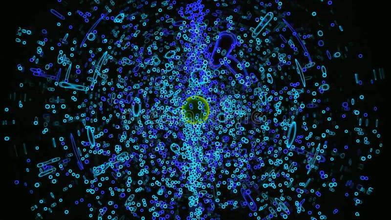 Colored Circle with Sphere of Many Moving Particles. Design Stock ...