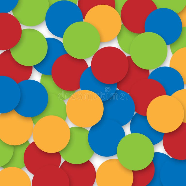 Colored Circles Confetti with Shadow Abstract Background, Festive ...