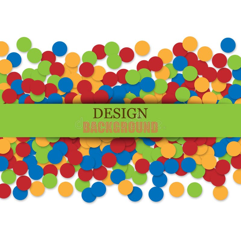 Colored Circles Confetti with Shadow on White Background, Festive ...