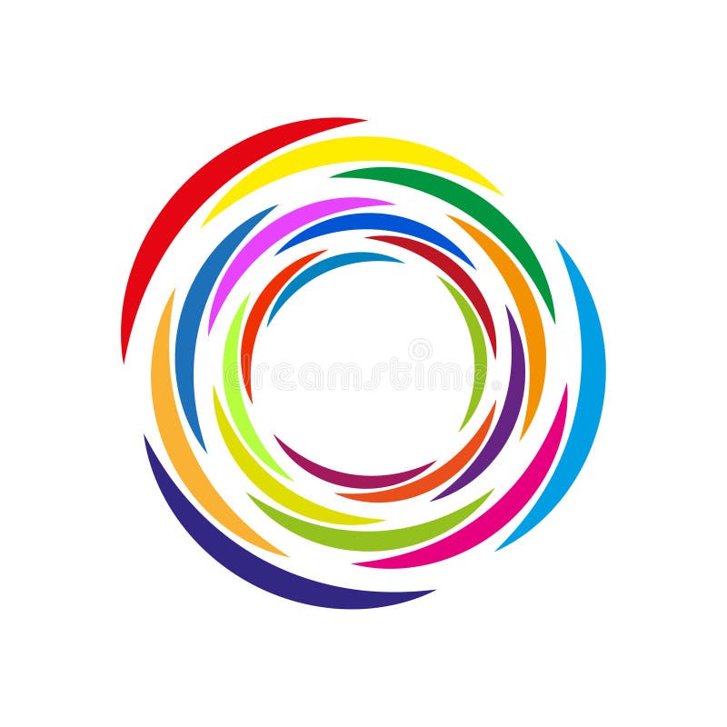 Colored Circles Spiral. Technology Round. Color Blend. Vector ...