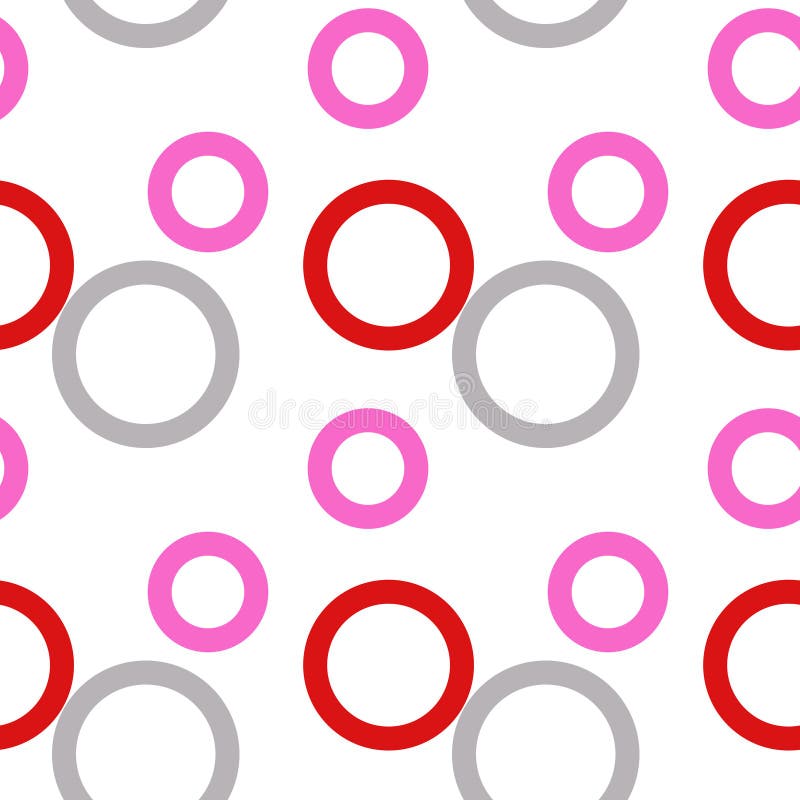 Colored Circles on White Background. Vector Seamless Pattern Background ...