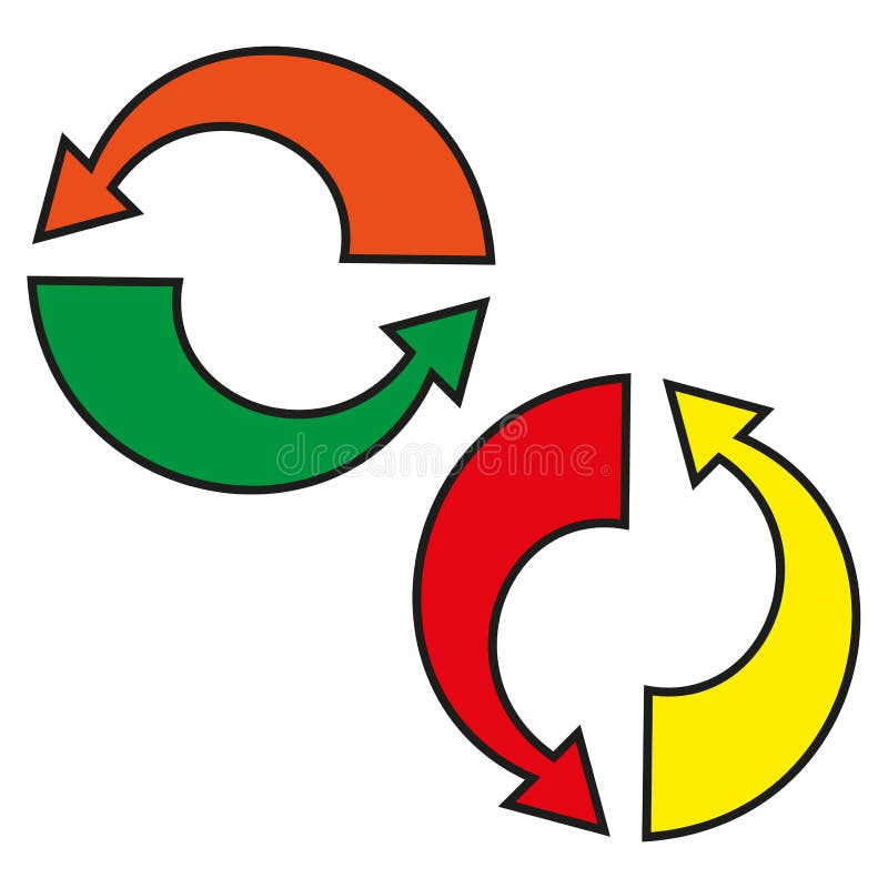 Colored Circular Arrows. Digital Business. Creative Concept. Vector ...