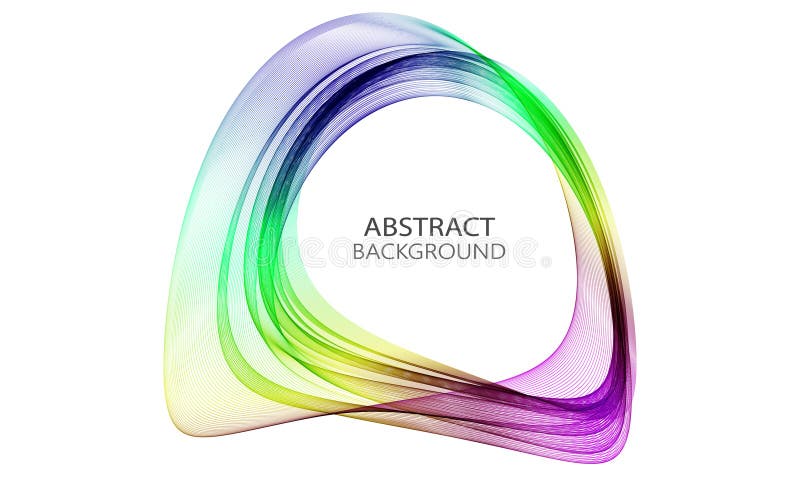 Colored Circular Wave Lines on a White Background, Design Element ...