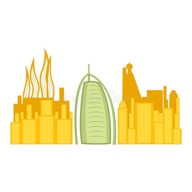 Colored Cityscape of Dubai with Burj Al Arab Stock Vector ... Colored Cityscape of Dubai with Burj Al Arab Stock Vector ...