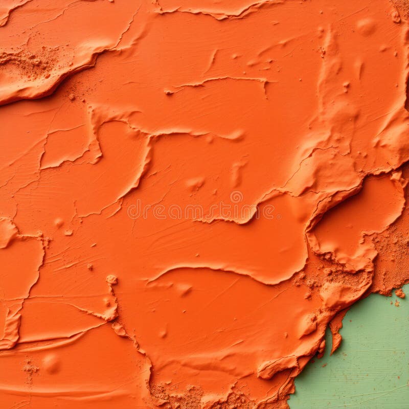 Colored Clay Strokes in Orange and Light Green. Textured Abstract ...
