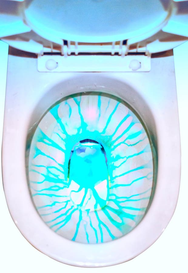 Colored Cleaning Fluid Inside the Toilet Stock Photo - Image of design ...