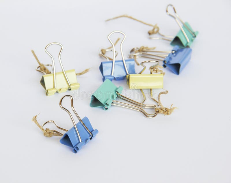 Colored Clips for Office Papers Stock Image - Image of clutch, device ...