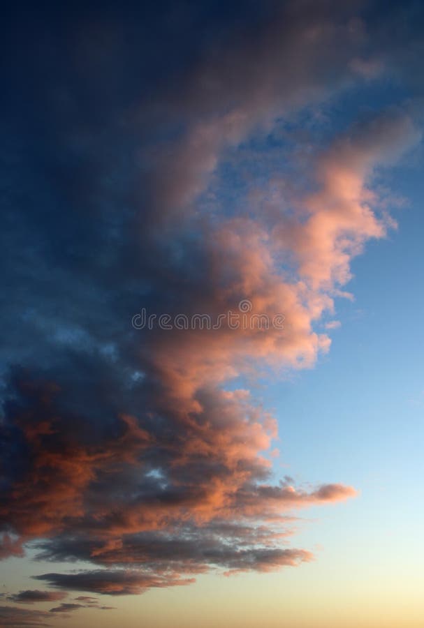 Colored Clouds in Sky at Sunset on April Evening Stock Photo - Image of ...