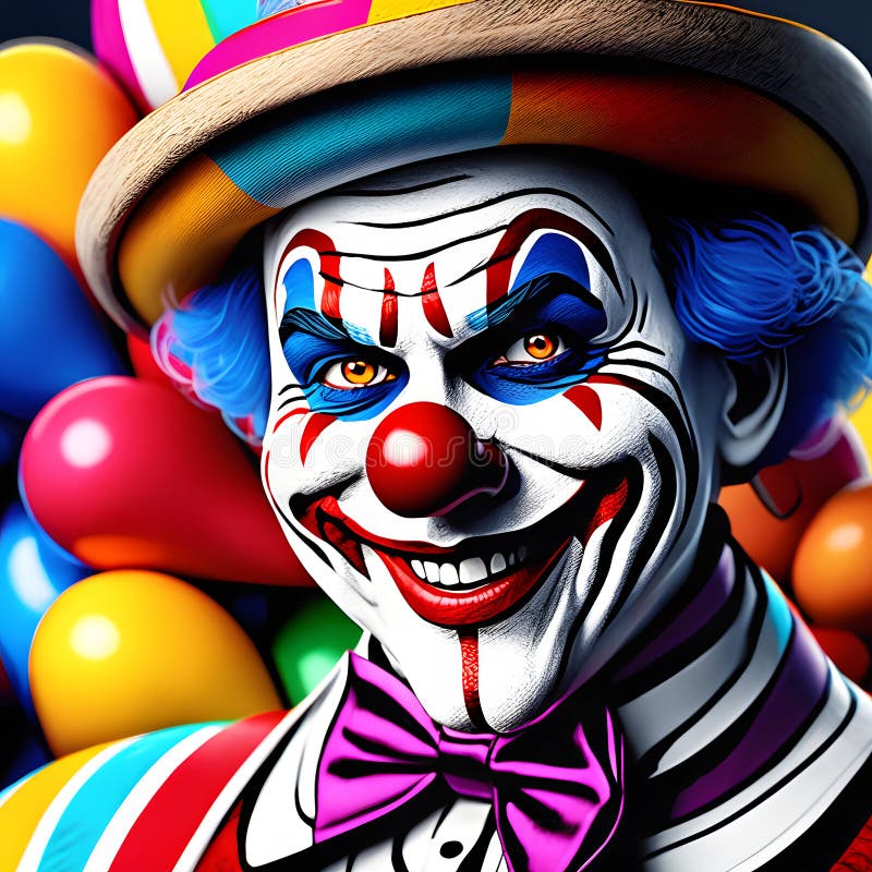 Colored Clown, AI-generatet Stock Illustration - Illustration of funny ...