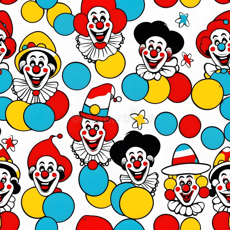 Colored Clown, AI-generatet Stock Illustration - Illustration of laugh ...