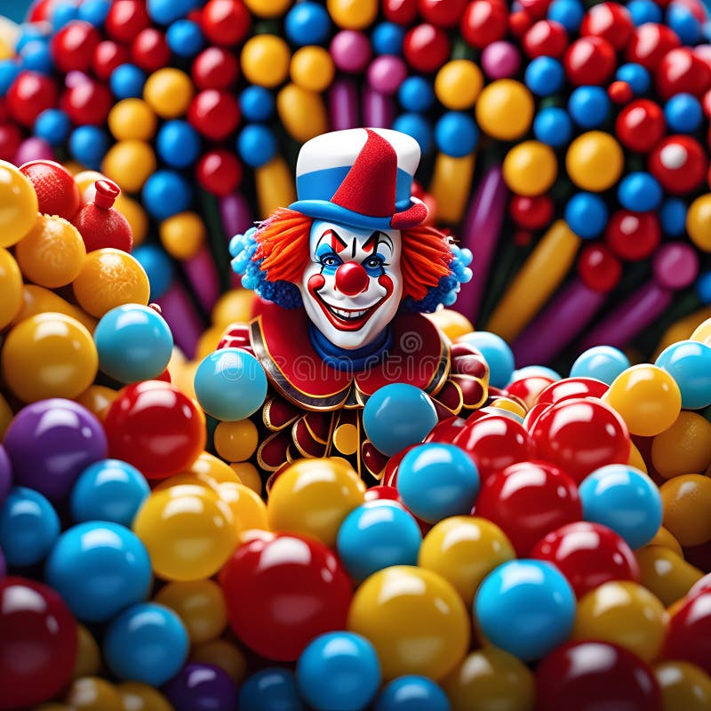 Colored Clown, AI-generatet Stock Illustration - Illustration of clown ...