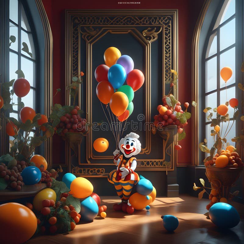 Colored Clown, AI-generatet Stock Illustration - Illustration of ...