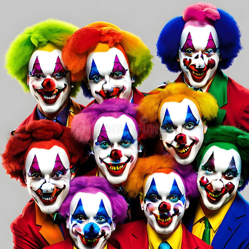 Colored Clown, AI-generatet Stock Illustration - Illustration of ...