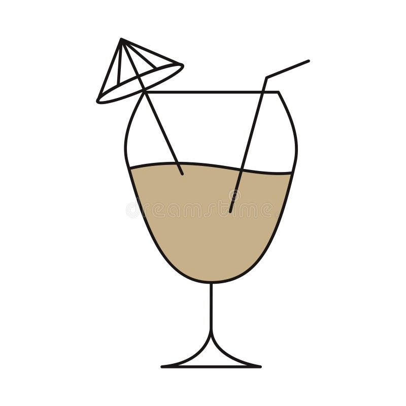 Colored Cocktail with Straw. Vector Stock Illustration - Illustration ...