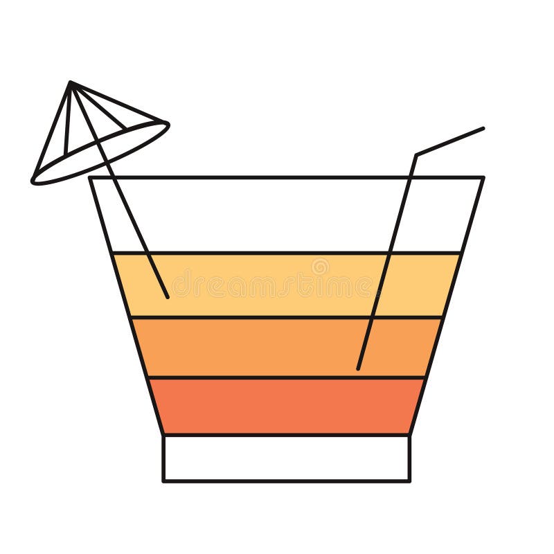 Colored Cocktail with Straw. Vector Stock Illustration - Illustration ...