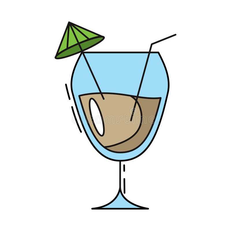 Colored Cocktail with Straw. Vector Stock Illustration - Illustration ...
