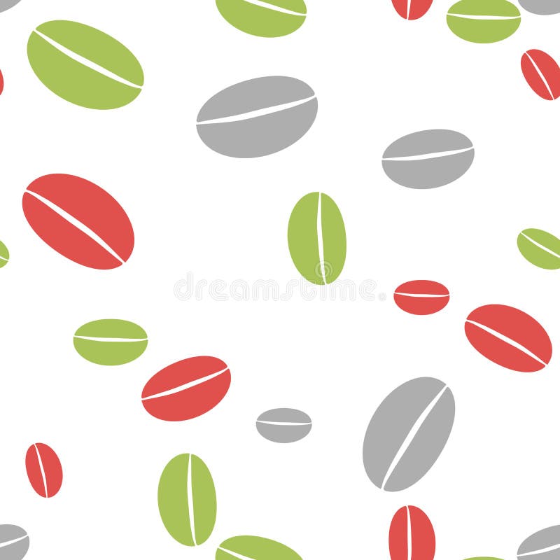 Colored Coffee Bean Abstract Seamless Background Stock Illustration ...