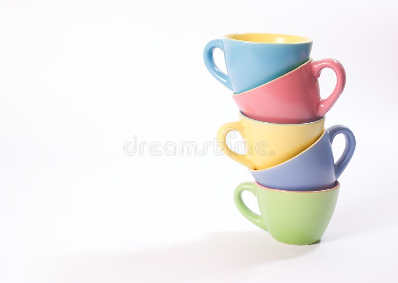 Colored coffee cups stock photo. Image of design, morning - 88818