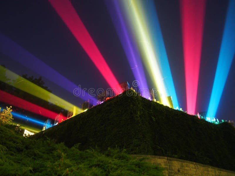 Colored or Coloured Light Beams Stock Image - Image of coloured, flouro ...