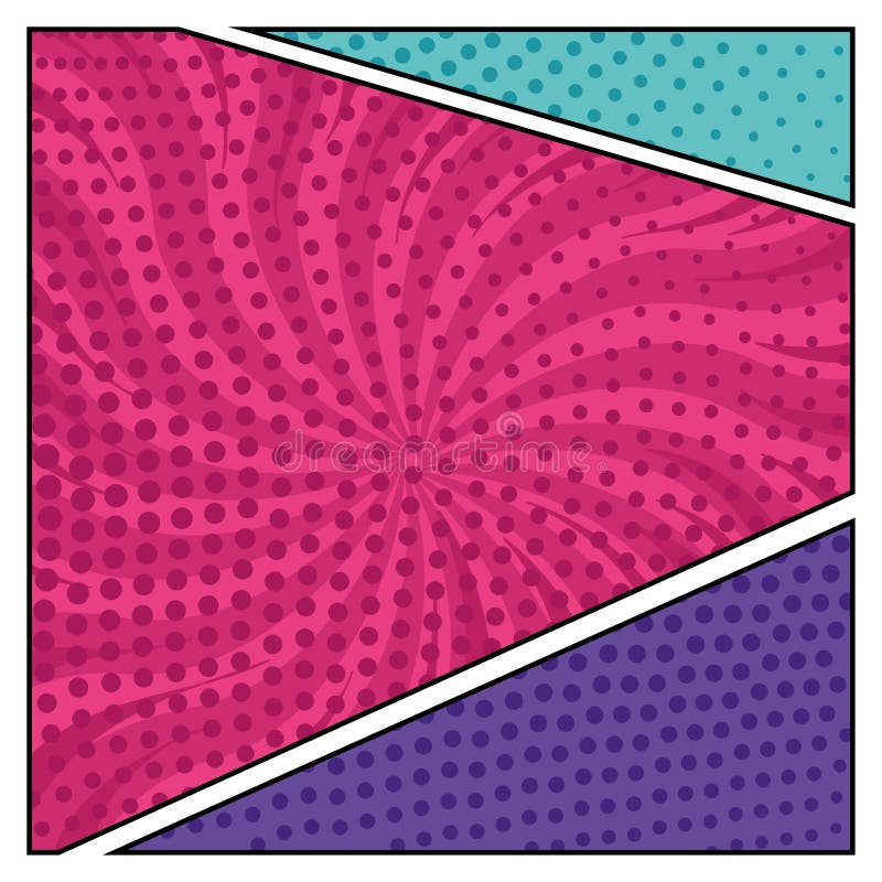 Colored Comic Page Background with Halftone Effects Stock Vector ...