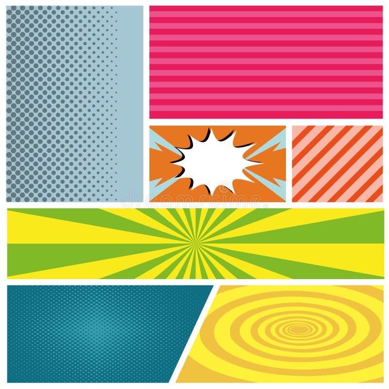Colored Comic Page with Different Textures Vector Stock Vector ...