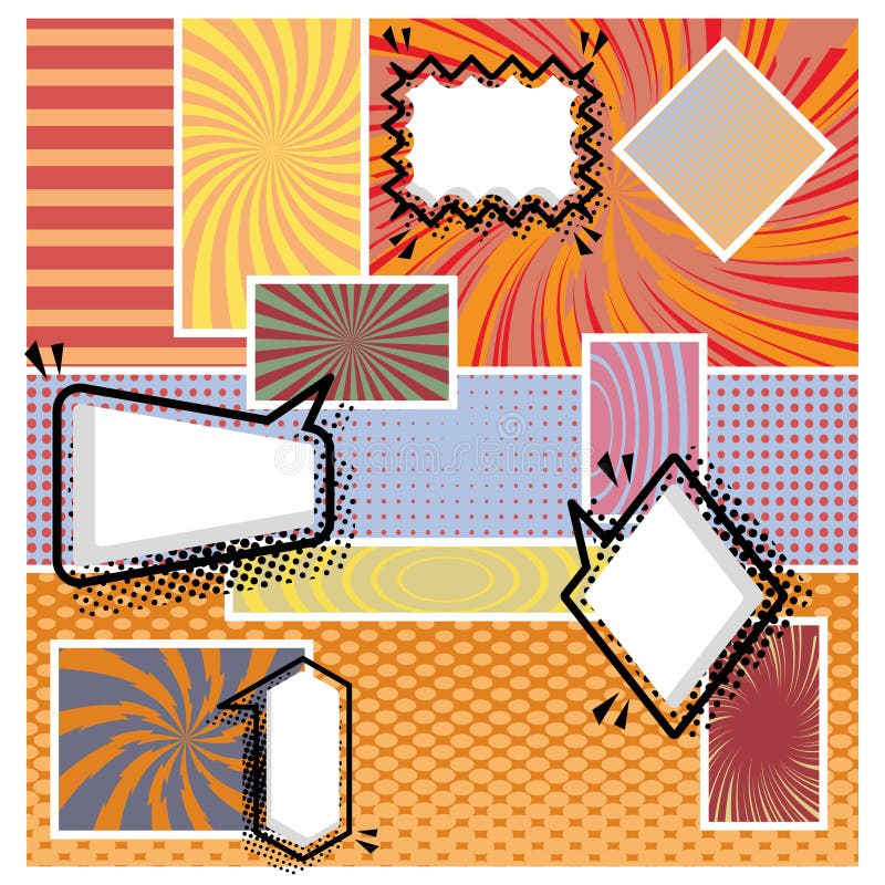 Colored Comic Page with Empty Comic Speech Bubbles Vector Stock Vector ...