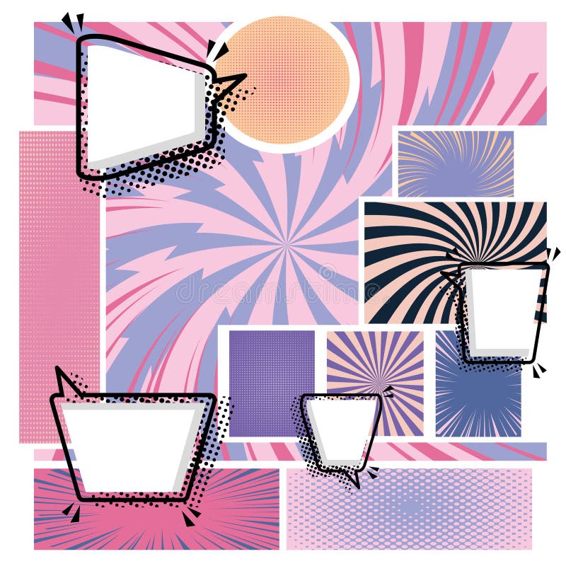 Colored Comic Page with Empty Comic Speech Bubbles Vector Stock Vector ...