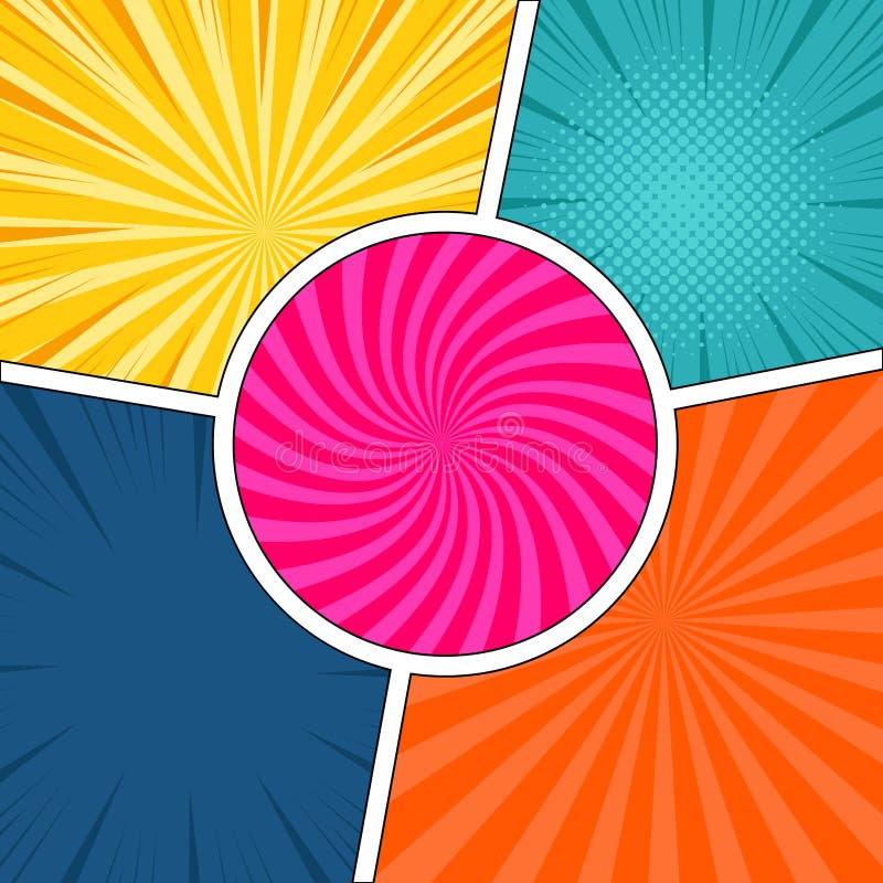 Colored Comic Pages with Halftone Effects Stock Vector - Illustration ...