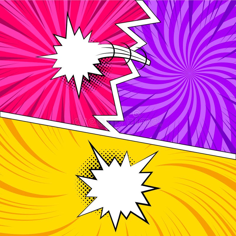 Colored Comic Pages with Halftone Effects Stock Vector - Illustration ...