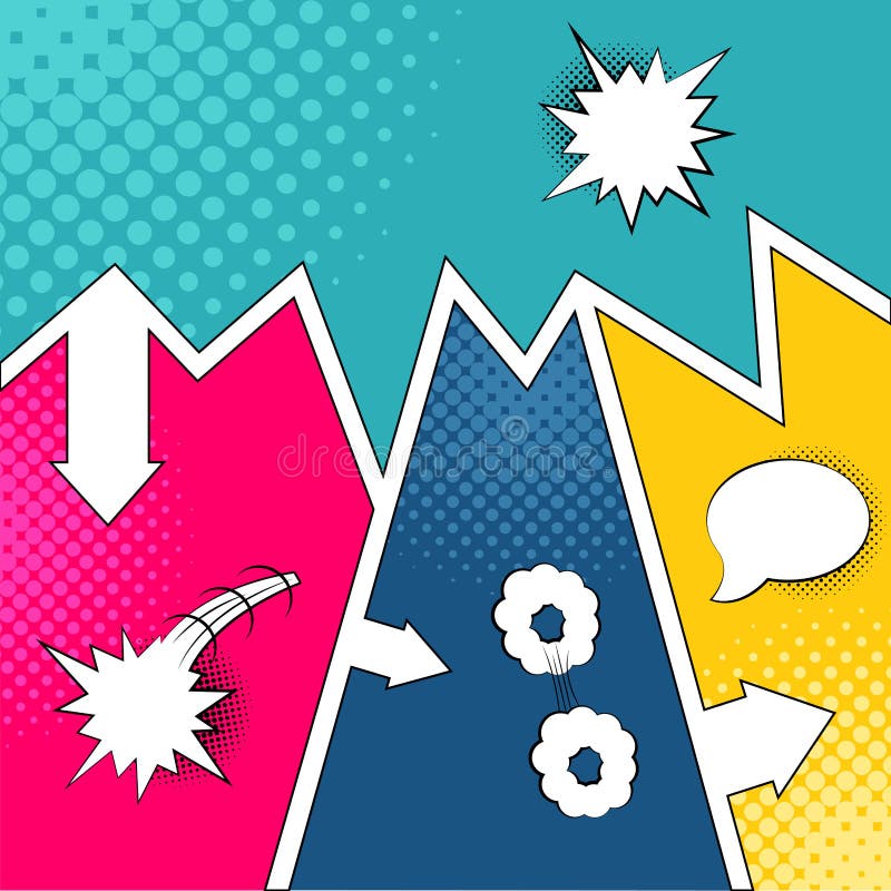 Colored Comic Pages with Halftone Effects Stock Vector - Illustration ...