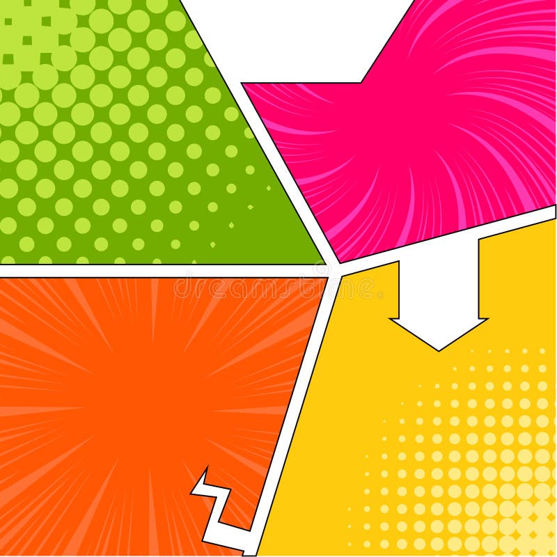 Colored Comic Pages with Halftone Effects Stock Vector - Illustration ...