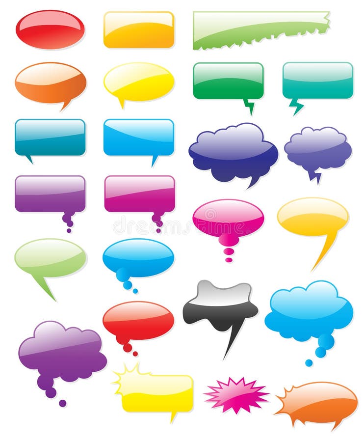 Bubble Speech Bubbles Thought Text Cartoon Set Talk Cloud Message ...