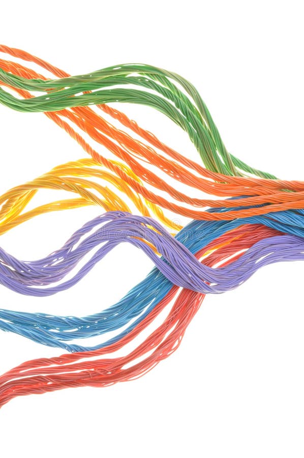 Colored computer cables stock image. Image of power, abstract - 36631399