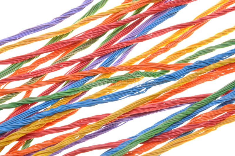Colored computer cables stock photo. Image of ethernet - 34399240