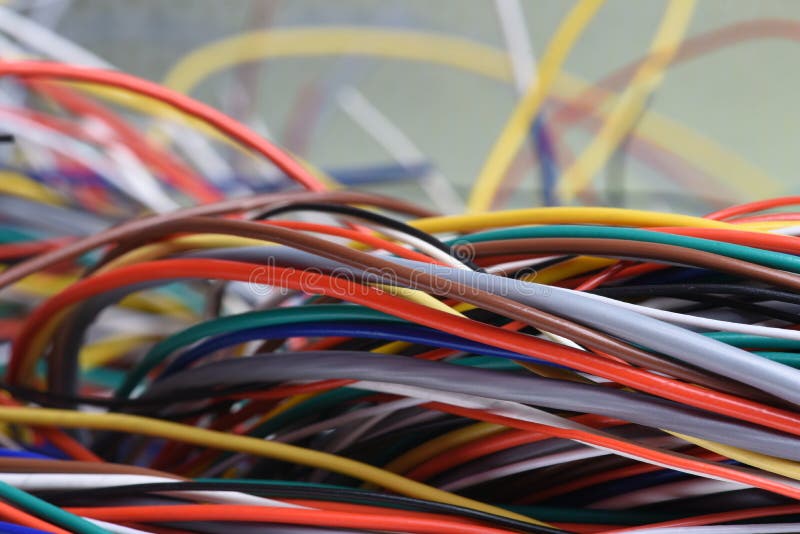 Colored Computer Electric Cables Stock Photo - Image of electricity ...