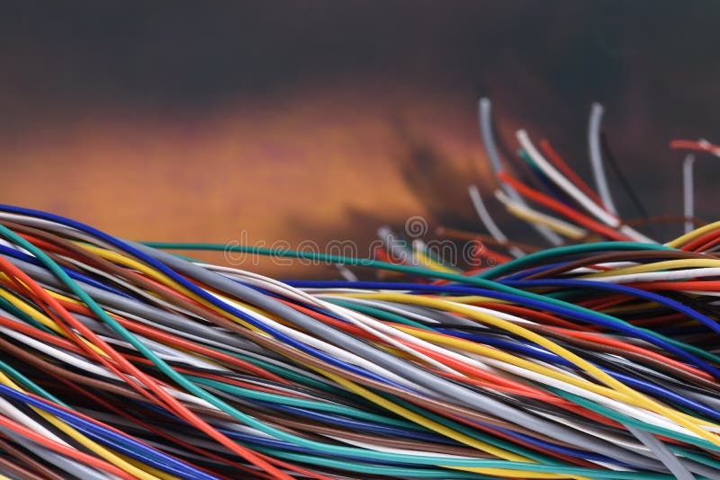 Colored Computer Electric Cables Stock Image - Image of power, cord ...
