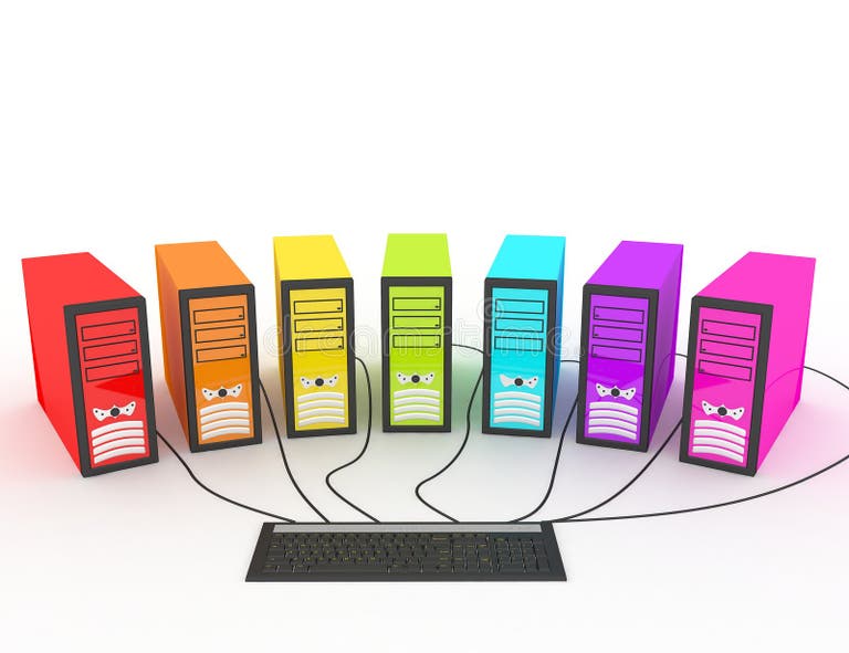 Colored computers stock illustration. Illustration of concept - 18544747