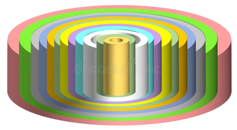 Colored concentric circles stock illustration. Illustration of multi ...