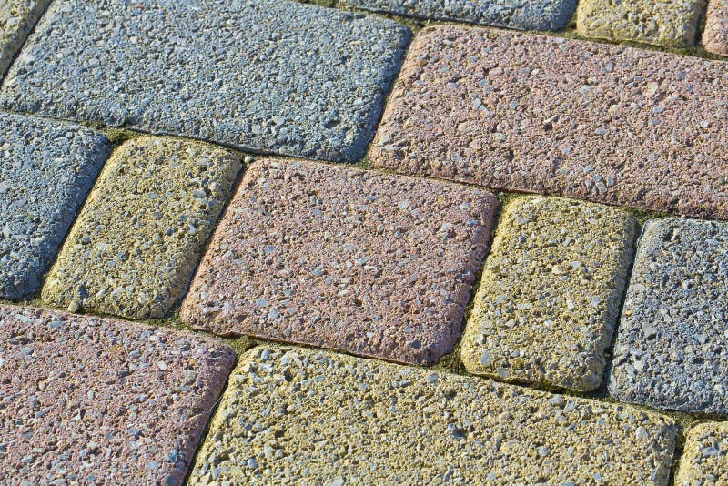 Colored Concrete Self Locking Flooring Blocks Assembled on a Substrate ...
