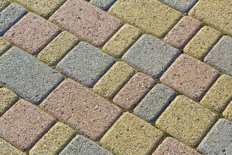Colored Concrete Self Locking Flooring Blocks Assembled on a Substrate ...