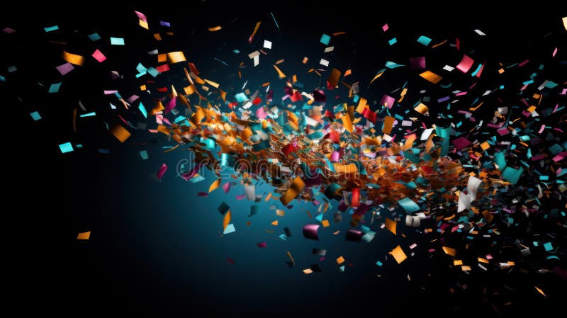 Exploding Party Popper with Ribbons, Confetti and Serpentine. Holiday ...