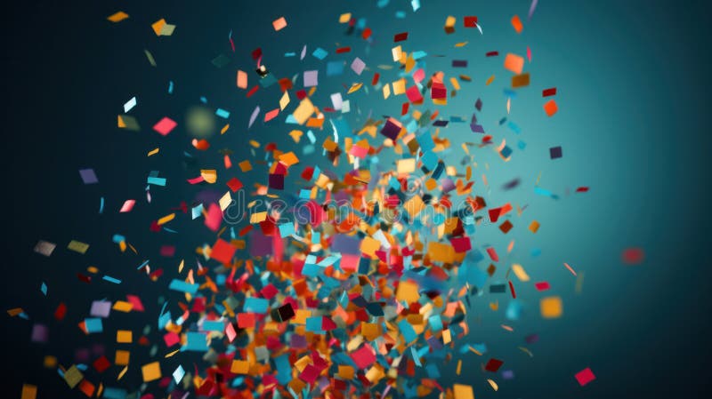 Exploding Party Popper with Ribbons, Confetti and Serpentine. Holiday ...