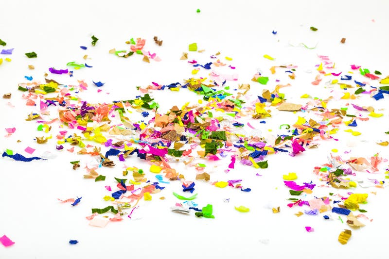 Colored Confetti Isolated on White Stock Photo - Image of march, bright ...