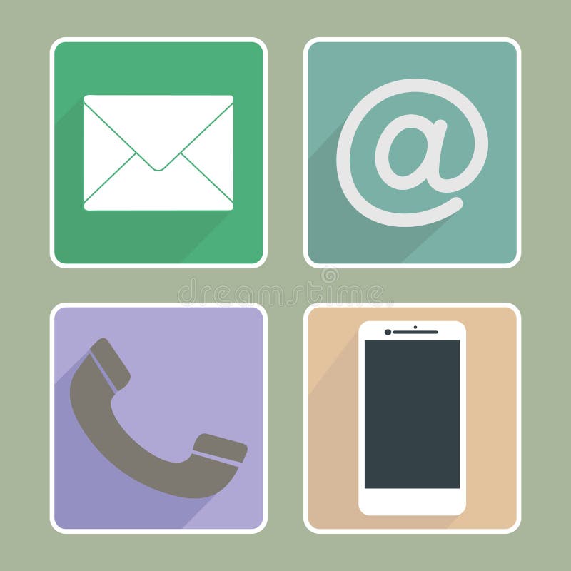 Colored contact icons stock vector. Illustration of connection - 93288422