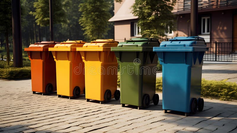 Separating Garbage into Different Containers Stock Photo - Image of ...