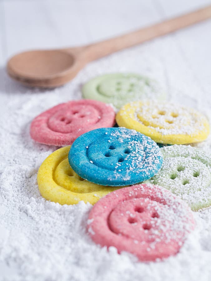 Colored cookies on straw stock photo. Image of container - 84875920
