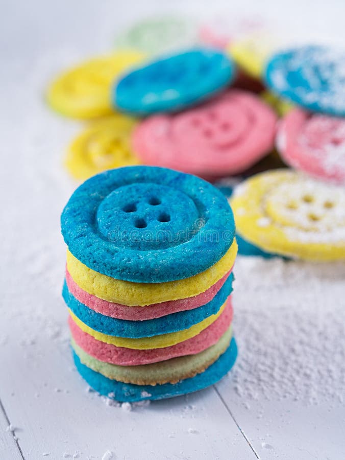 Colored cookies on straw stock photo. Image of container - 84875920