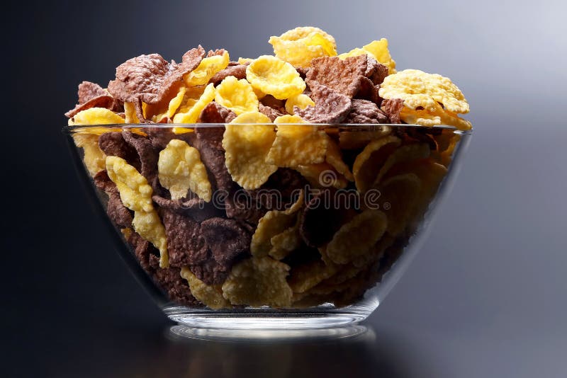 Colored Corn Flakes in a Bowl. Snack Food for Breakfast Stock Photo ...