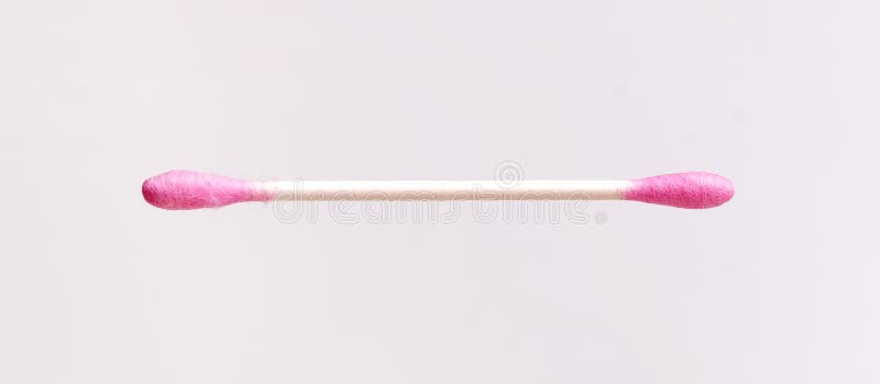 Colored Cotton Buds in a Plastic Container Isolated on a White ...