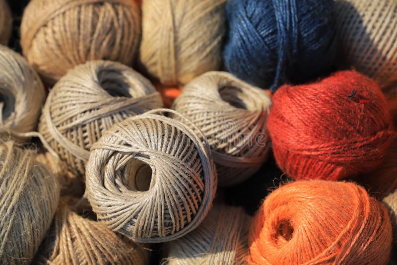 Colored Cotton Thread Balls Stock Image - Image of woolen, cotton ...